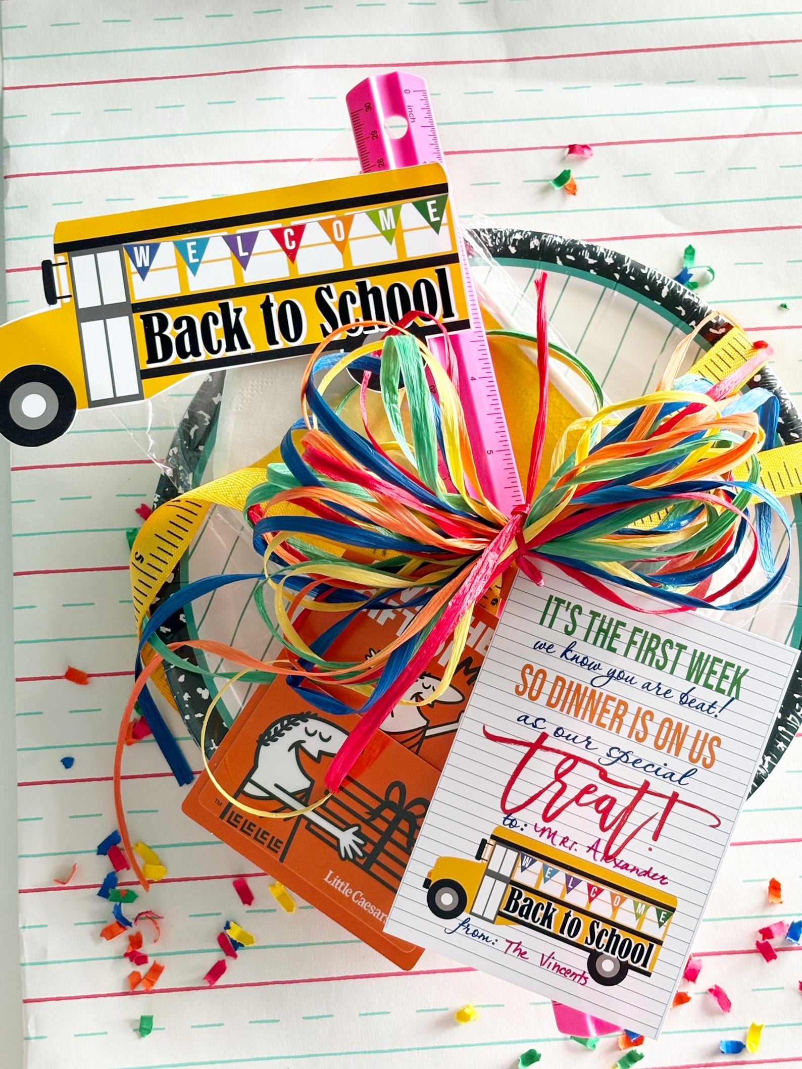Dinners on Us Treat Tag/first Week of School Gift Tag for Dinner - Etsy