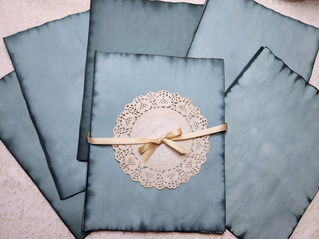 Hand Dyed Dark Teal Papers, Greenish Blue Papers,wintergreen Color ...