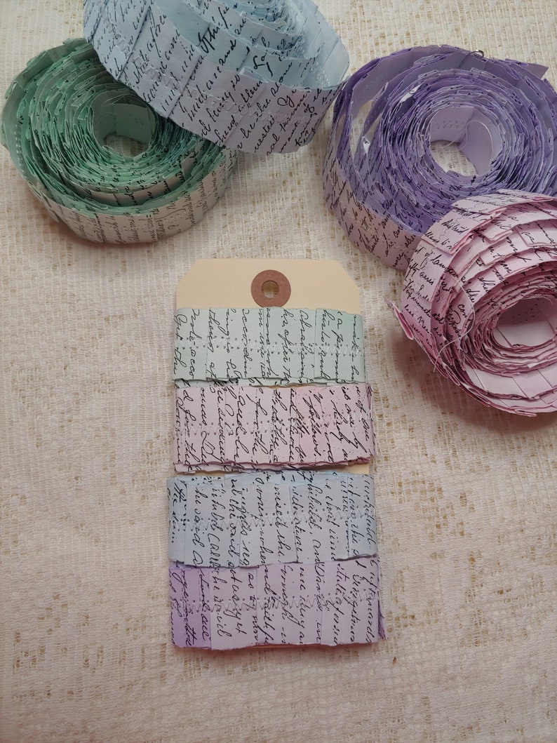 Pastel Script Paper Ruffle Set of 4 Stitched Ruffle Paper - Etsy