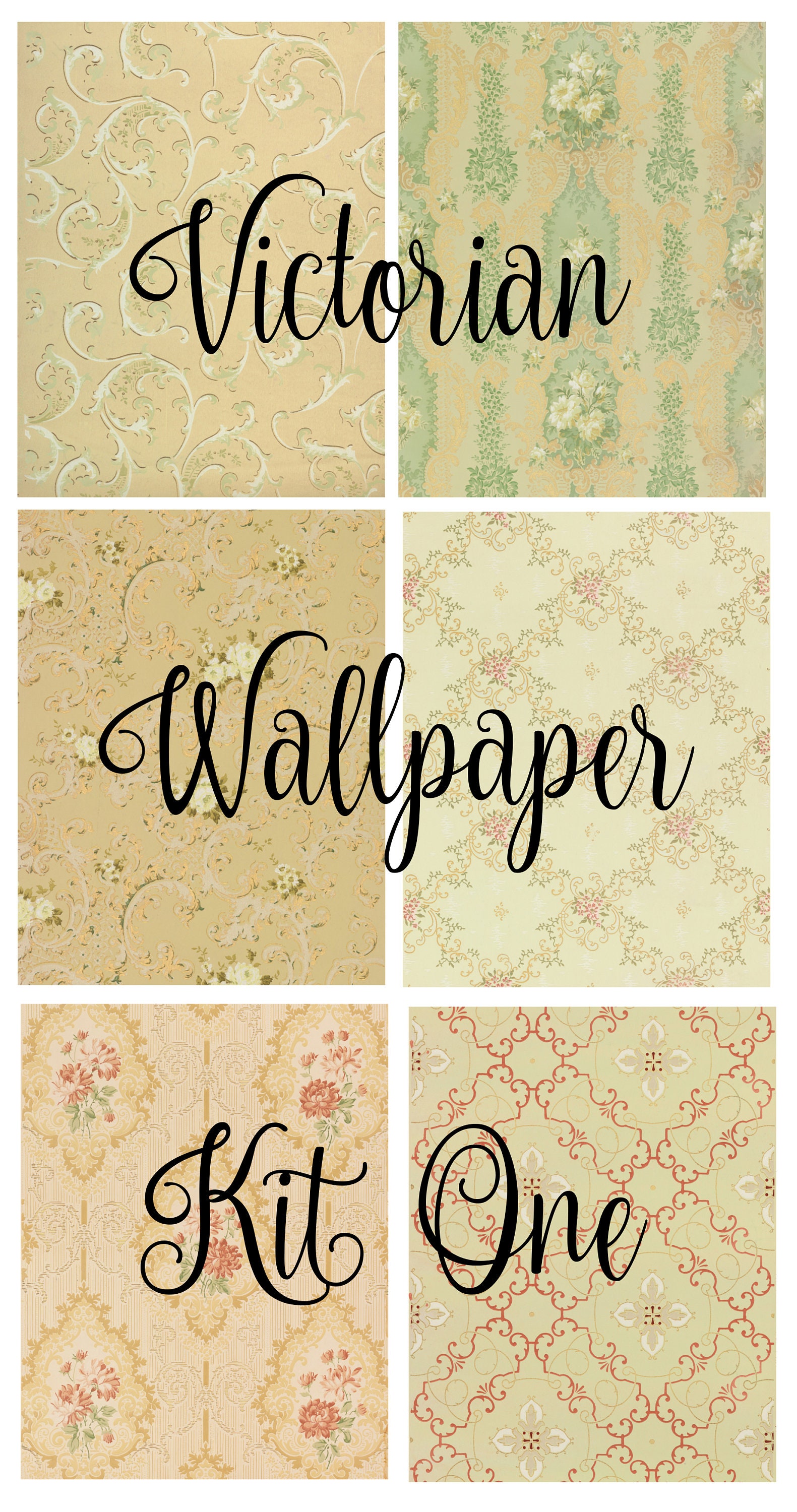 Printable Victorian Wallpaper Patterns, DIGITAL DOWNLOAD, Very Old ...