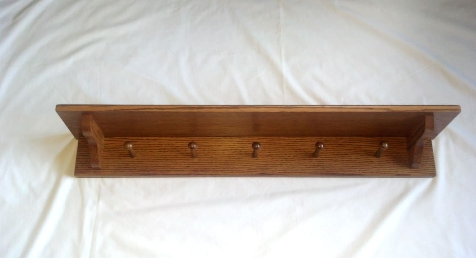 Solid Oak 4-peg Wall Mount Coat Rack/shelf - Etsy