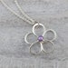 Wire Daisy Pendant Flower Girl Necklace Sterling Silver Flower Necklace ...