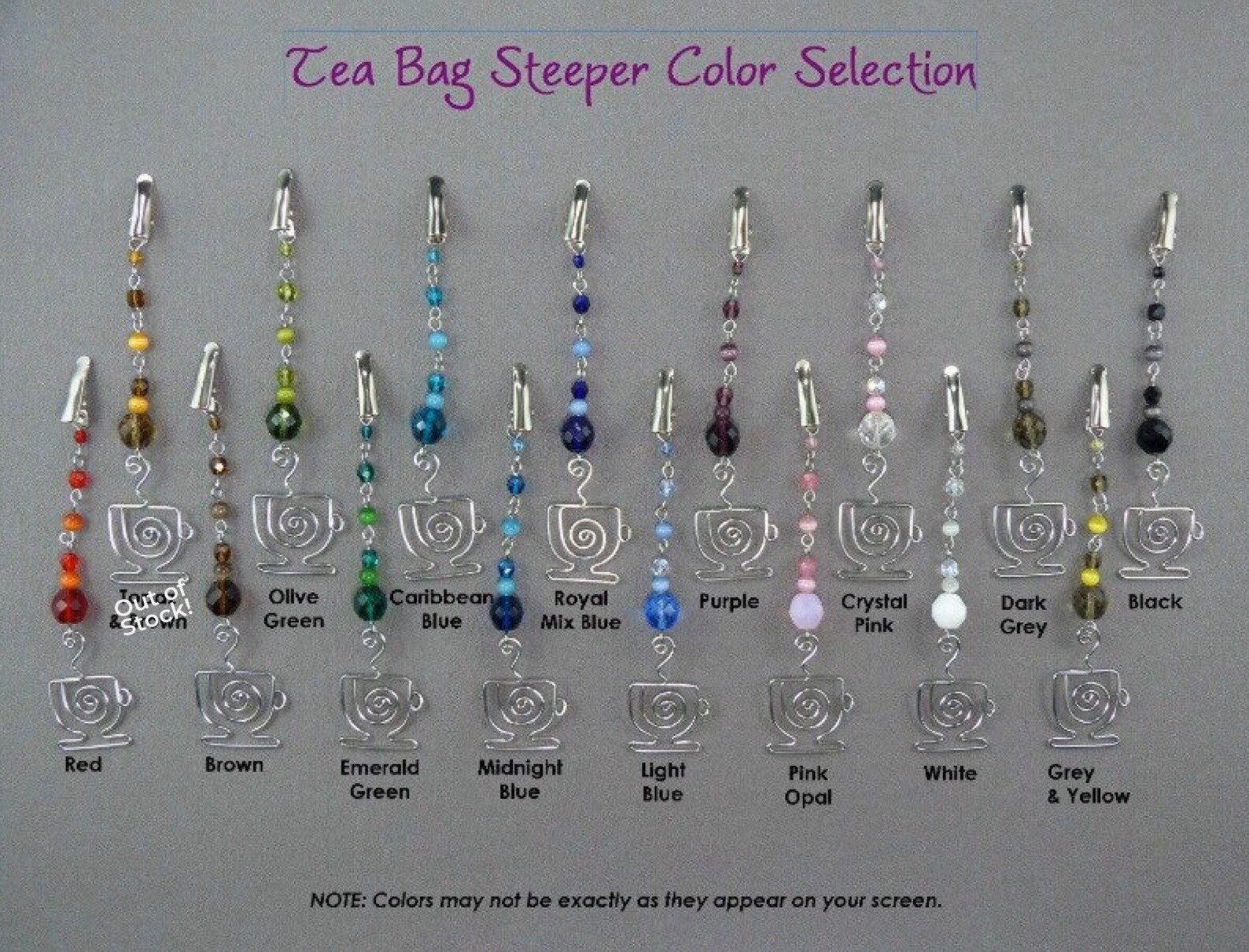 THREE Tea Bag Steepers tea Bag Holder Clip With Silver Tea - Etsy