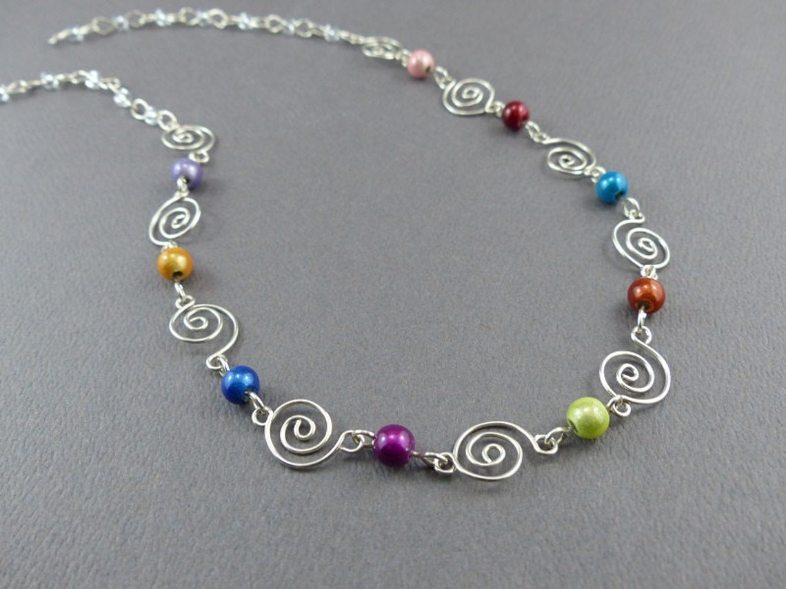 Handmade Wire Swirl Necklace Silver Wire Necklace for Women - Etsy