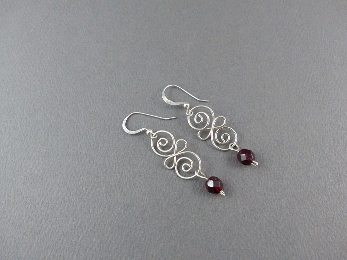 Wire Work Twisted Swirl Earring Sterling Silver With Bead - Wire Work ...