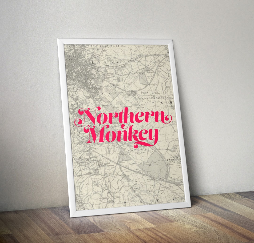Northern Monkey Vintage Map Giclee Print - Etsy
