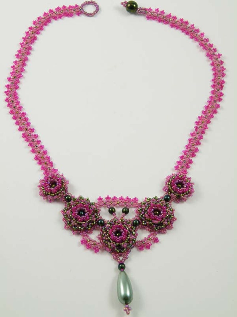 Beading Tutorial Romantic Rosette Necklace - Etsy