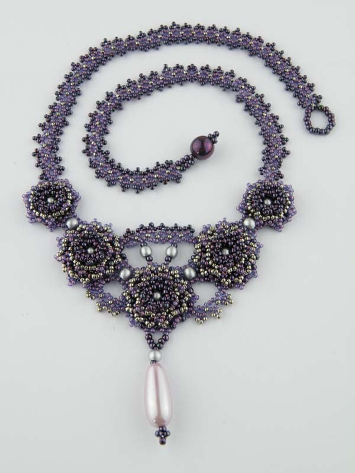 Beading Tutorial Romantic Rosette Necklace - Etsy