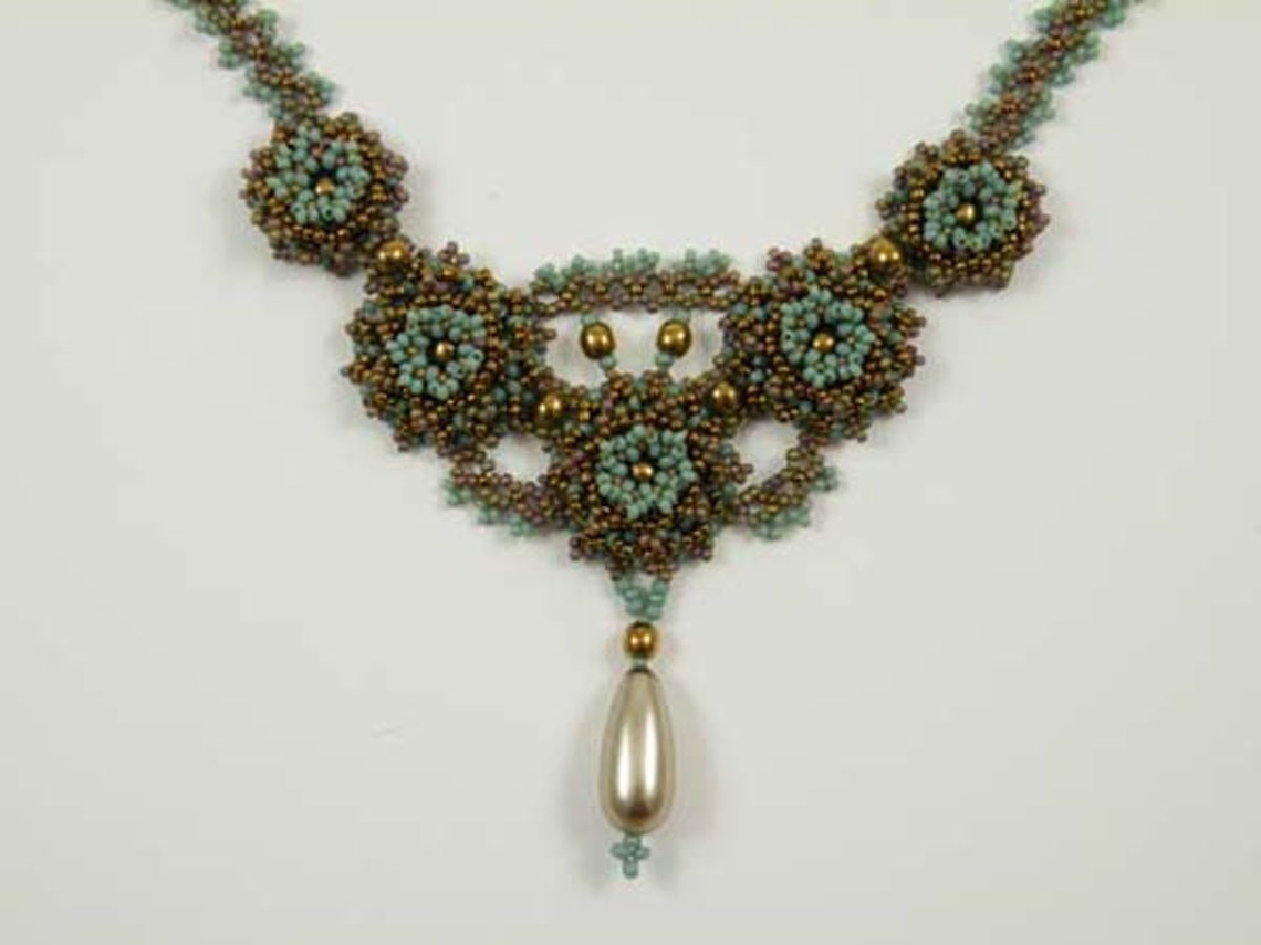 Beading Tutorial Romantic Rosette Necklace - Etsy