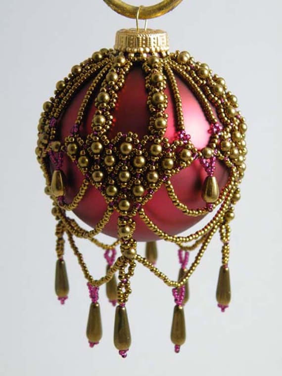 Beading Tutorial Beaded Brocade Ornament | Etsy