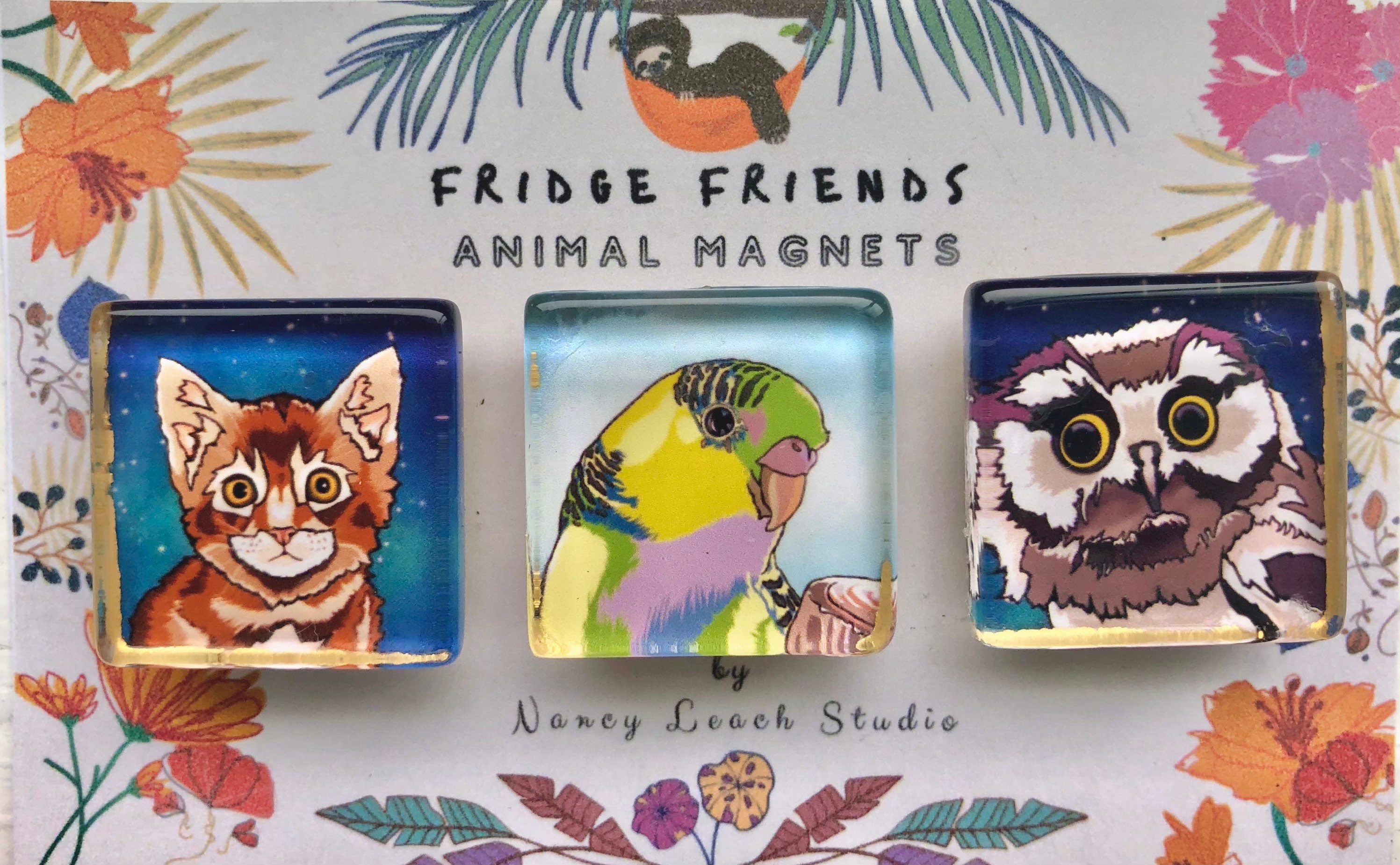 FRIDGE FRIENDS, Fridge Magnets With Animal Motifs, Miniature Original ...