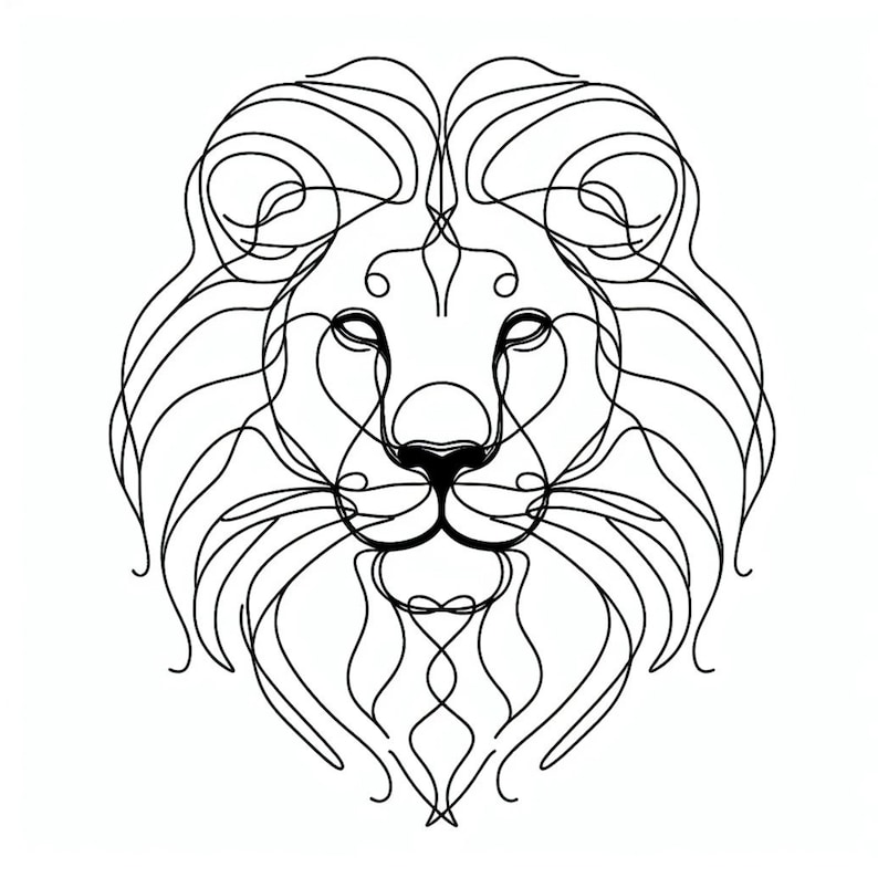 Lion Minimalist Simple Line Drawing, Home/office Decor, Wall Art - Etsy