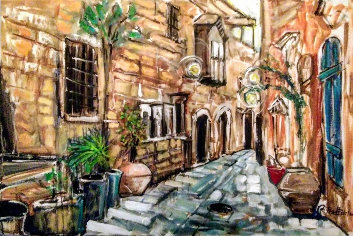 Titled "old City Jaffa" Original Oil Painting by Brad Bohl 24in X 36in ...