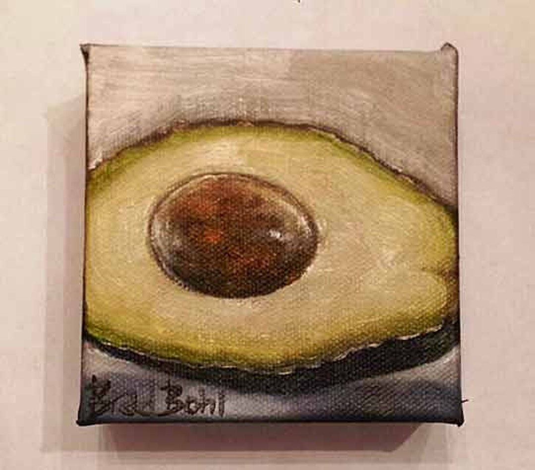 Avocado Painting, Daily Painting, Small Oil - Etsy