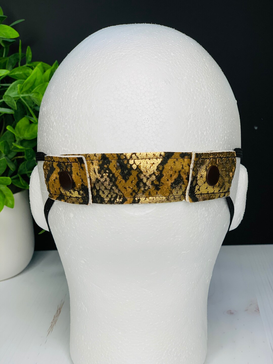 Ear Saver Face mask ear loop extender ajustable moda piel de serpiente ...