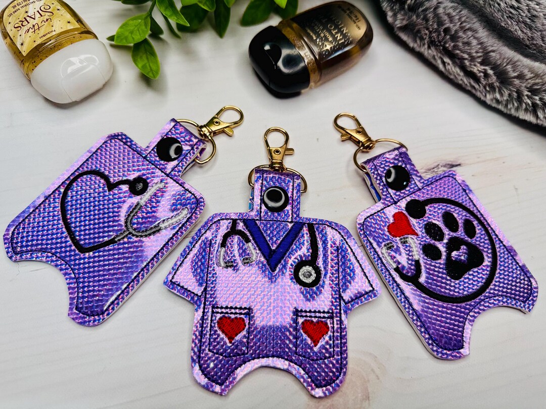 Purple Iridescent Rainbow Sanitizer Holder Medical Stethoscope 1oz ...