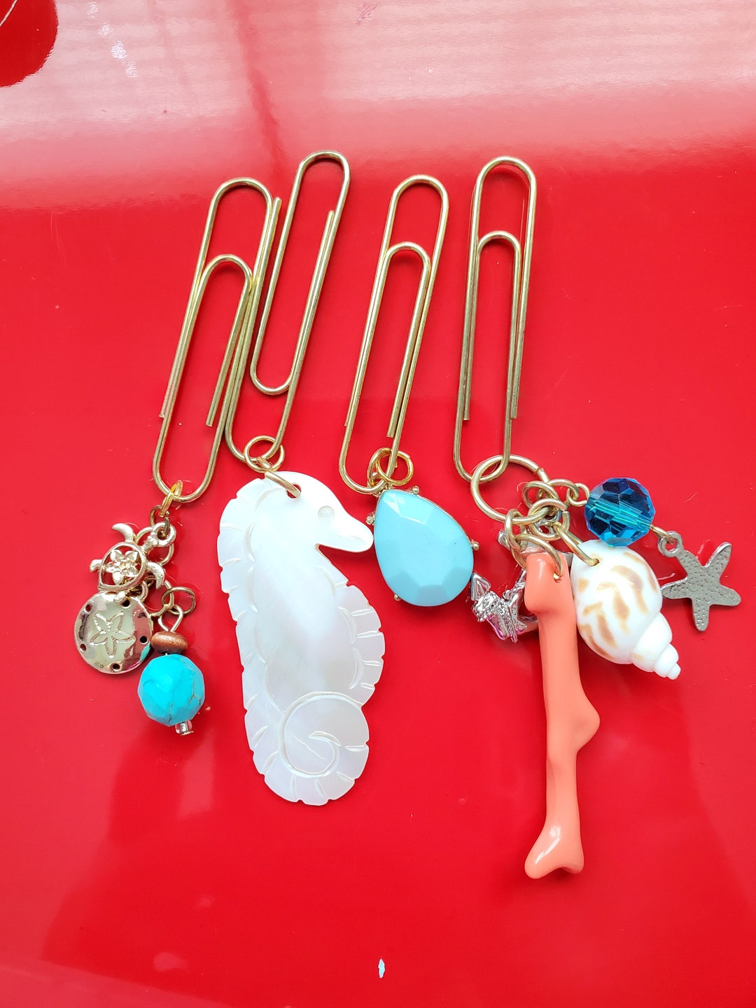 Ocean Themed Paper Clips With Charms - Etsy