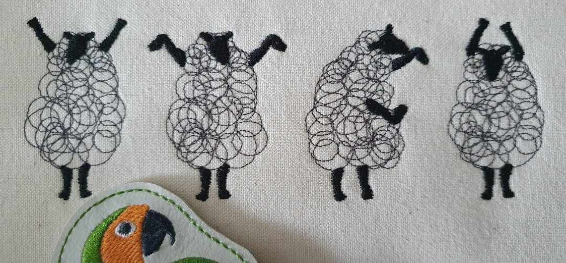 Mini Dancing Sheep Eyelet/book Mark 4 X 4 ITH DIGITAL FILE for ...