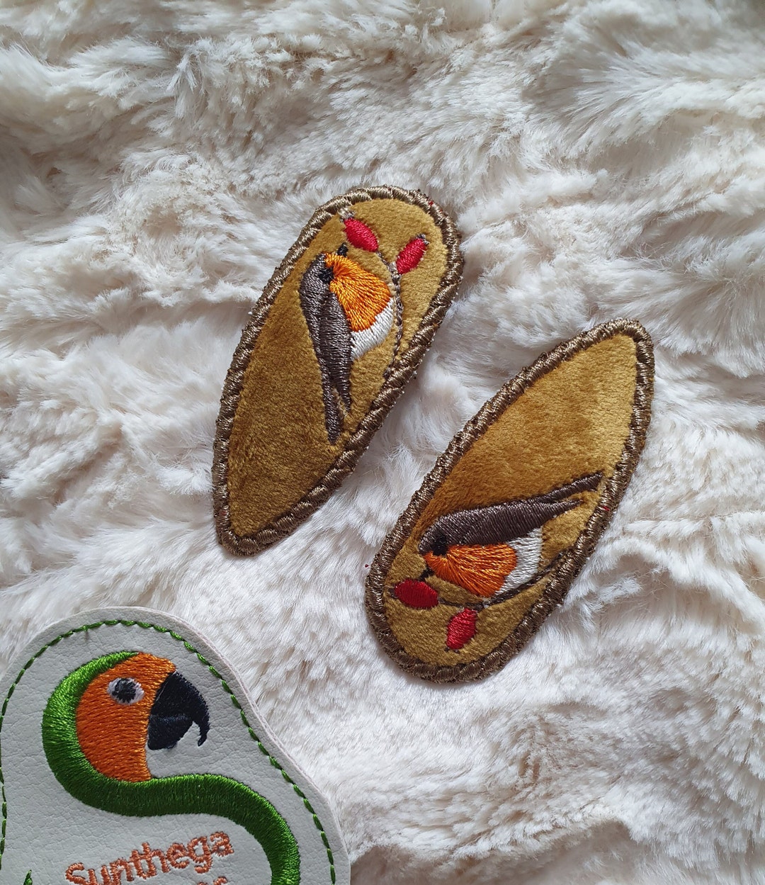 Robin Hair Clips Cover 4 X 4 ITH DIGITAL FILE for Embroidery Machines ...