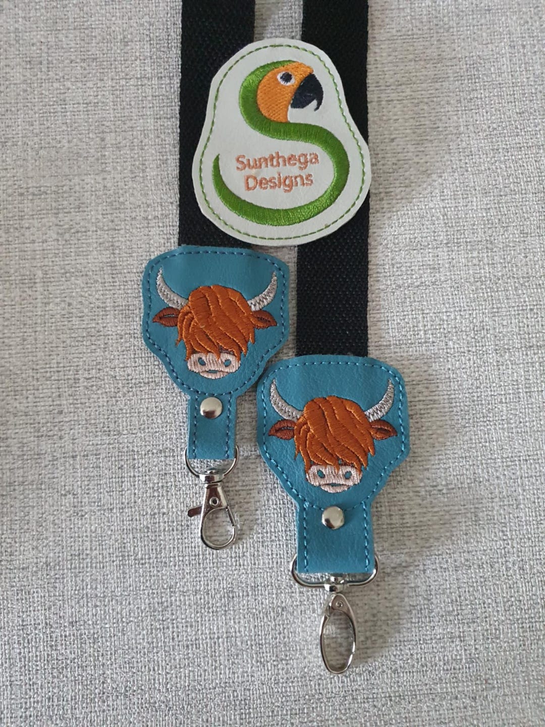 NF Highland Cow Strap Ends to 15 and 25mm Swivel Clasp 4 X 4 ITH ...