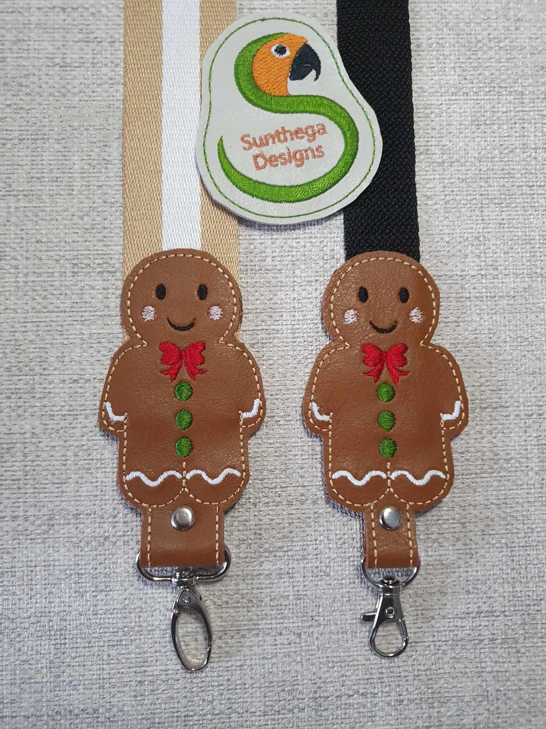 Gingerbread Man Strap Ends to 15 and 25mm Swivel Clasp 4 X 4 ITH ...