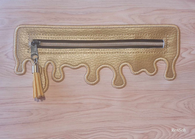 Paint Drip Zipper Overlay 3 Sizes ITH DIGITAL FILE for Embroidery ...