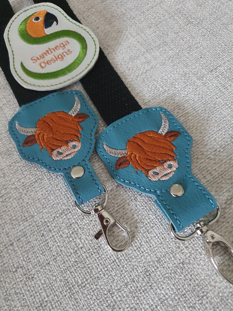 NF Highland Cow Strap Ends to 15 and 25mm Swivel Clasp 4 X 4 ITH ...