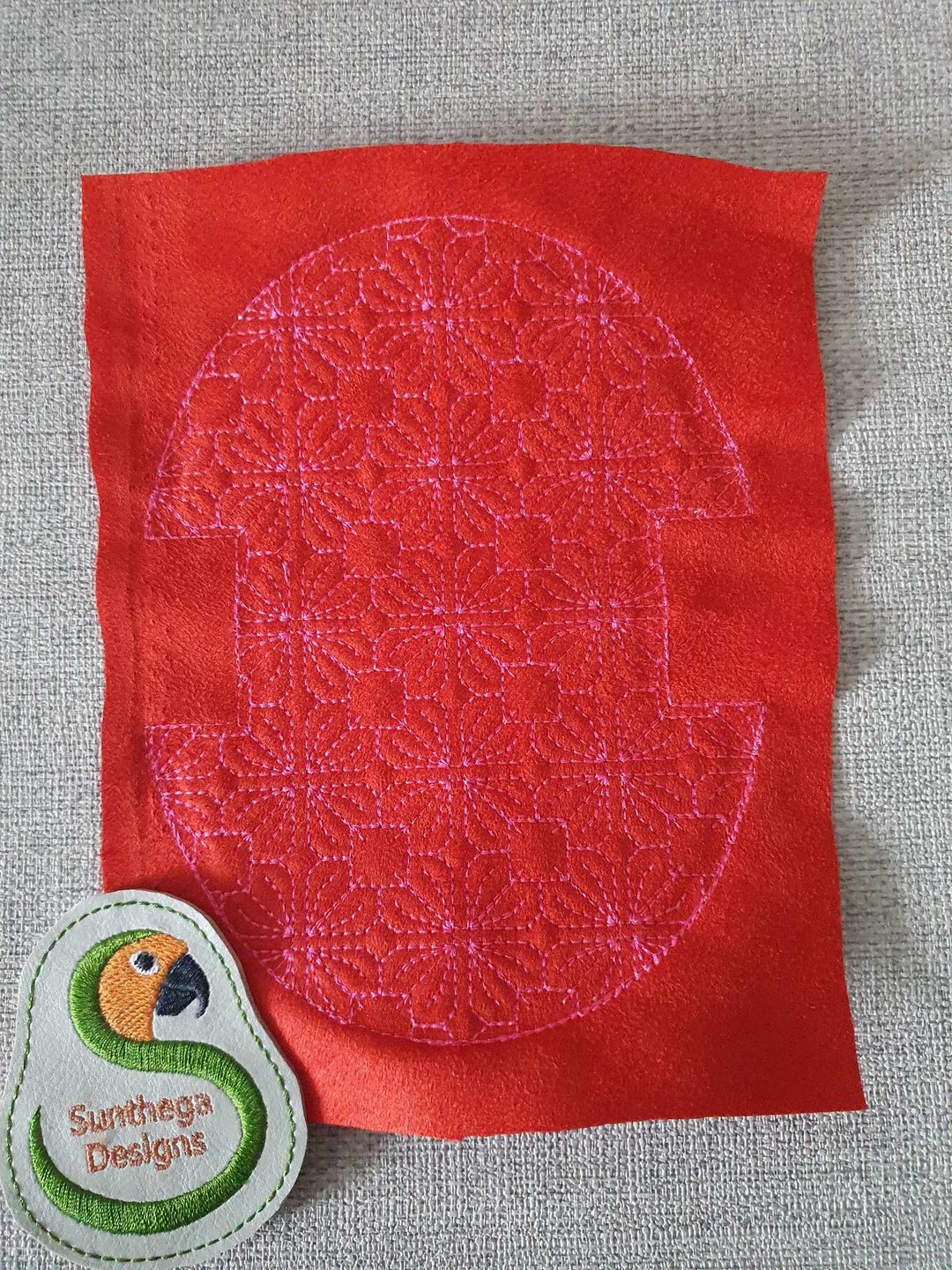 Retro Flower Pouch Panel Only 5 X 7 ITH DIGITAL FILE for Embroidery ...