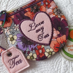 Tea Cup Purse Love My Tea 5 X 7 ITH DIGITAL FILE Only for Embroidery ...