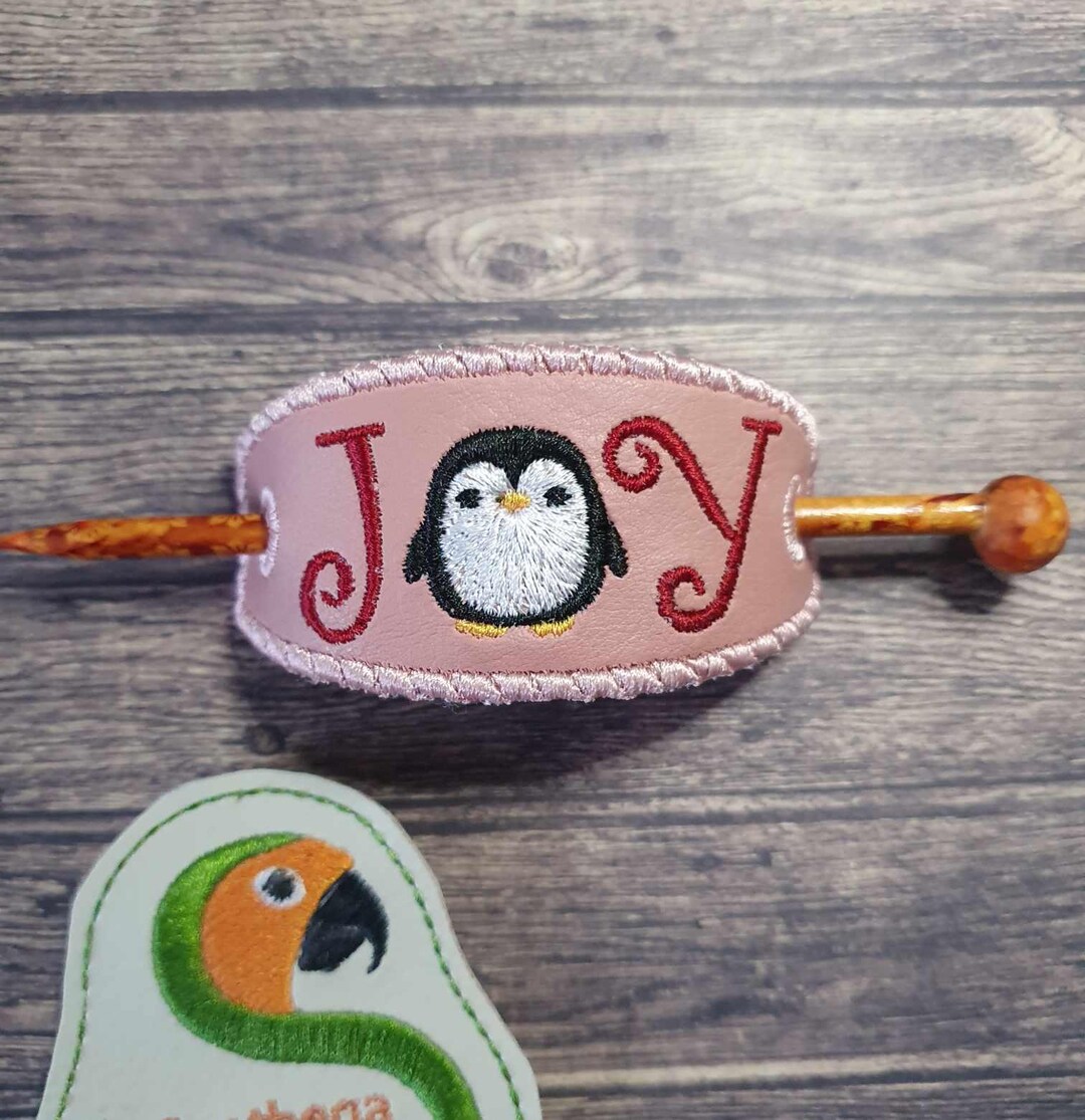 Joy Penguin Hair Bun Cover and Barrette 4 X 4 ITH DIGITAL FILE for ...