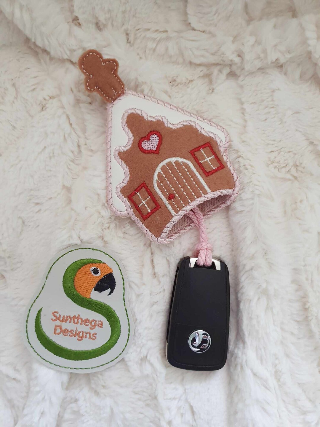 Gingerbread House Key Sleeve 4 X 4 ITH DIGITAL FILE for Embroidery ...