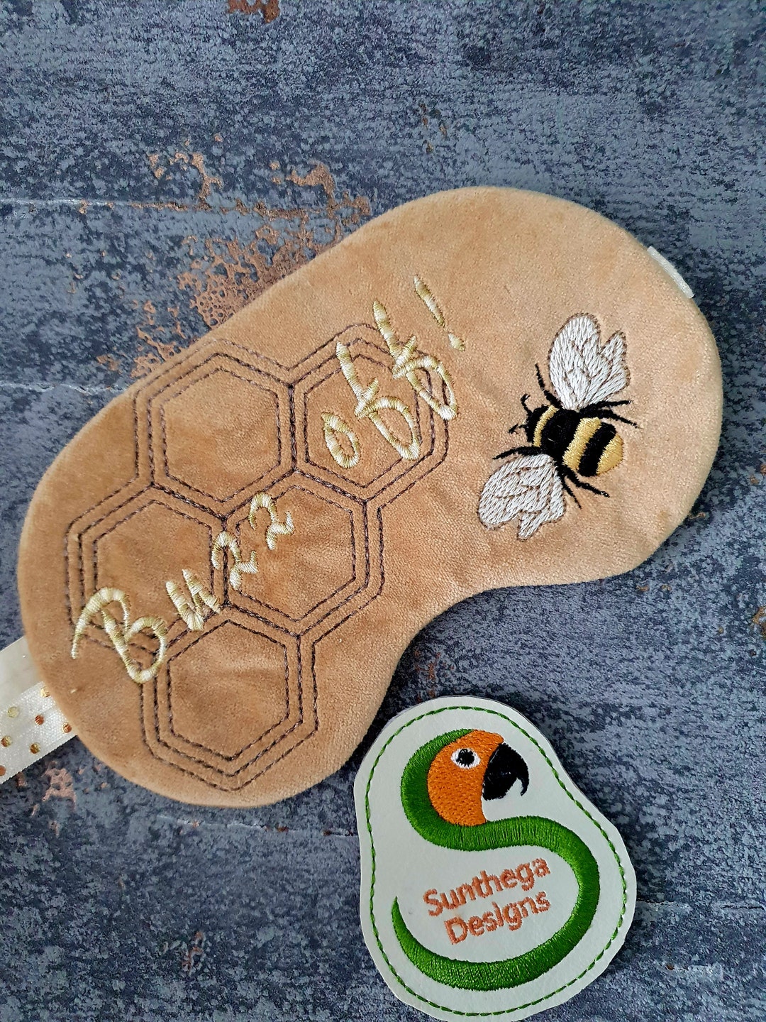 Buzz off Sleep Mask 5 X 7 ITH DIGITAL FILE Only for Embroidery Machines ...