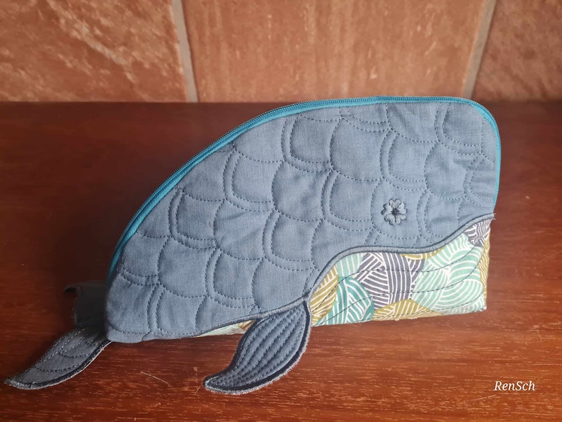 Whale Pouch 7 X 12 Panels ITH DIGITAL FILE for Embroidery Machines Only ...