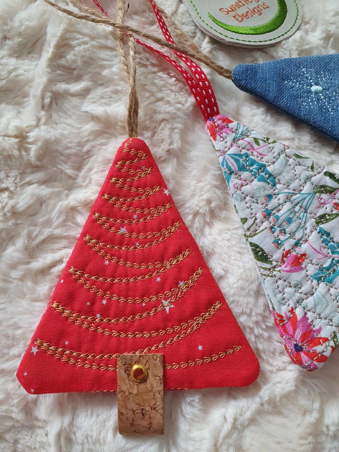 Quilted Christmas Tree Ornaments 4 X 4 ITH DIGITAL FILE Only for ...
