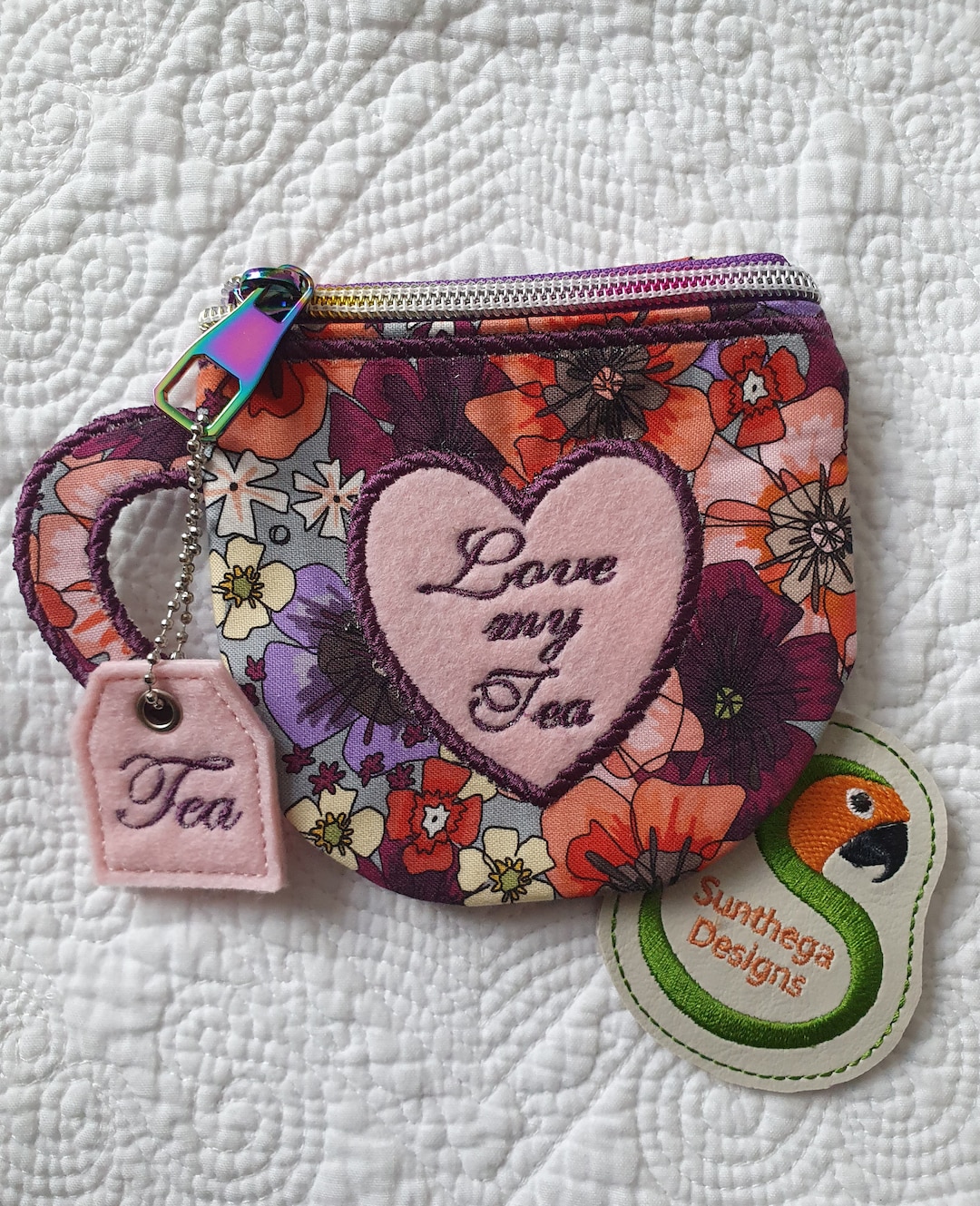 Tea Cup Purse Love My Tea 5 X 7 ITH DIGITAL FILE Only for Embroidery ...