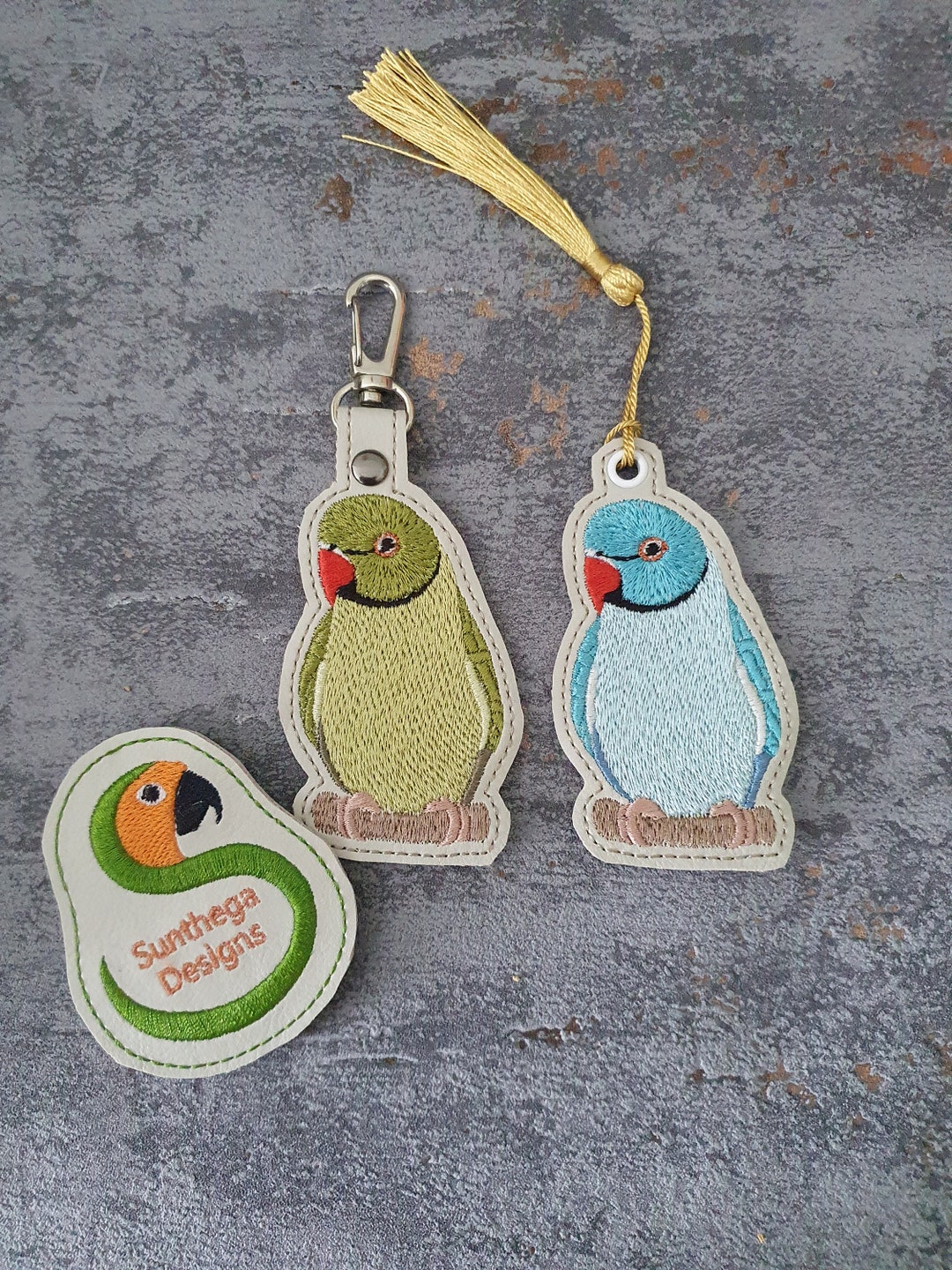 Indian Ringneck Parakeet Key Fob With Free Eyelet 4 X 4 ITH DIGITAL ...