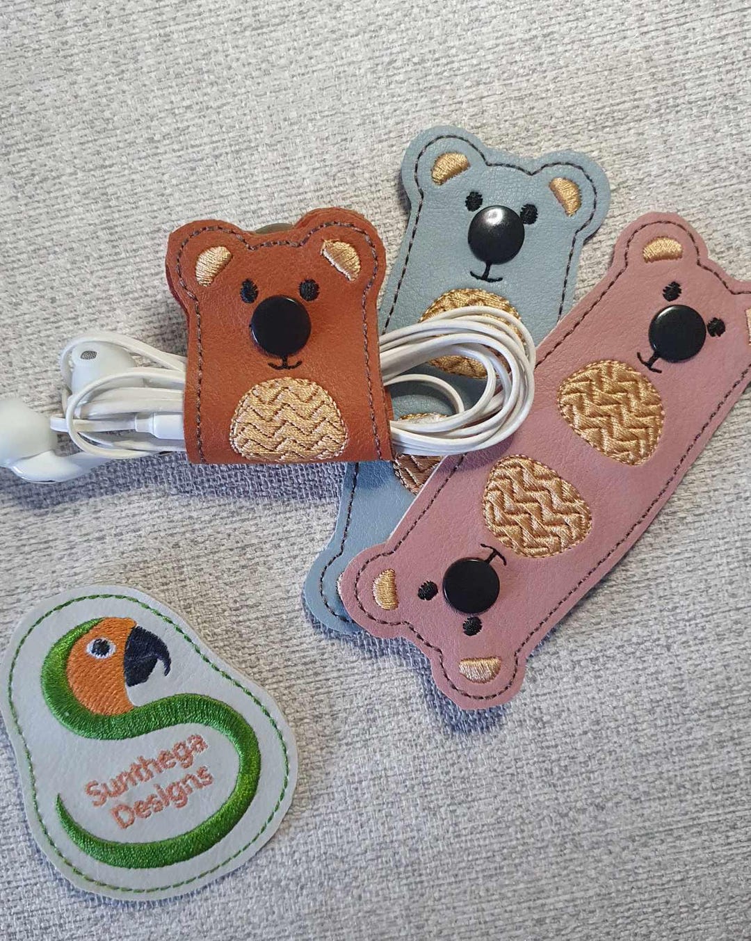 NF Bear Cord Wrap 4 X 4 and 5 X 7 Multi ITH DIGITAL File for Embroidery ...