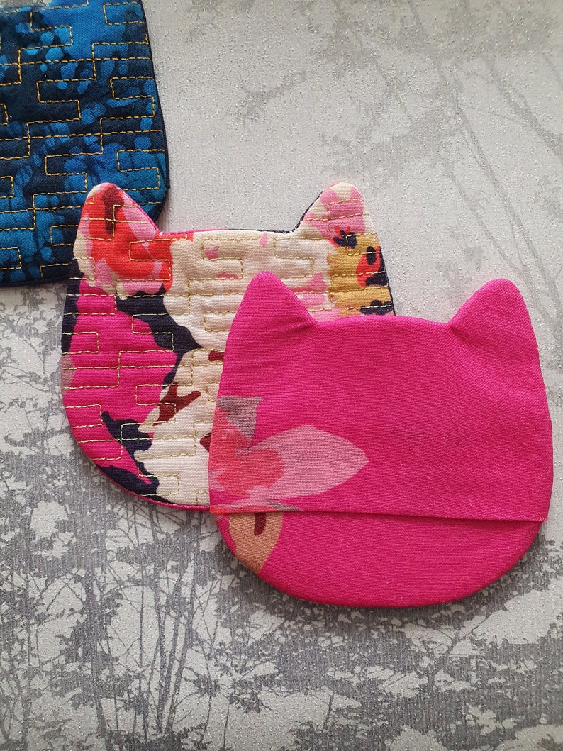 Cat Quilted Coasters 4 X 4 ITH DIGITAL FILE , 2 Style Included - Etsy