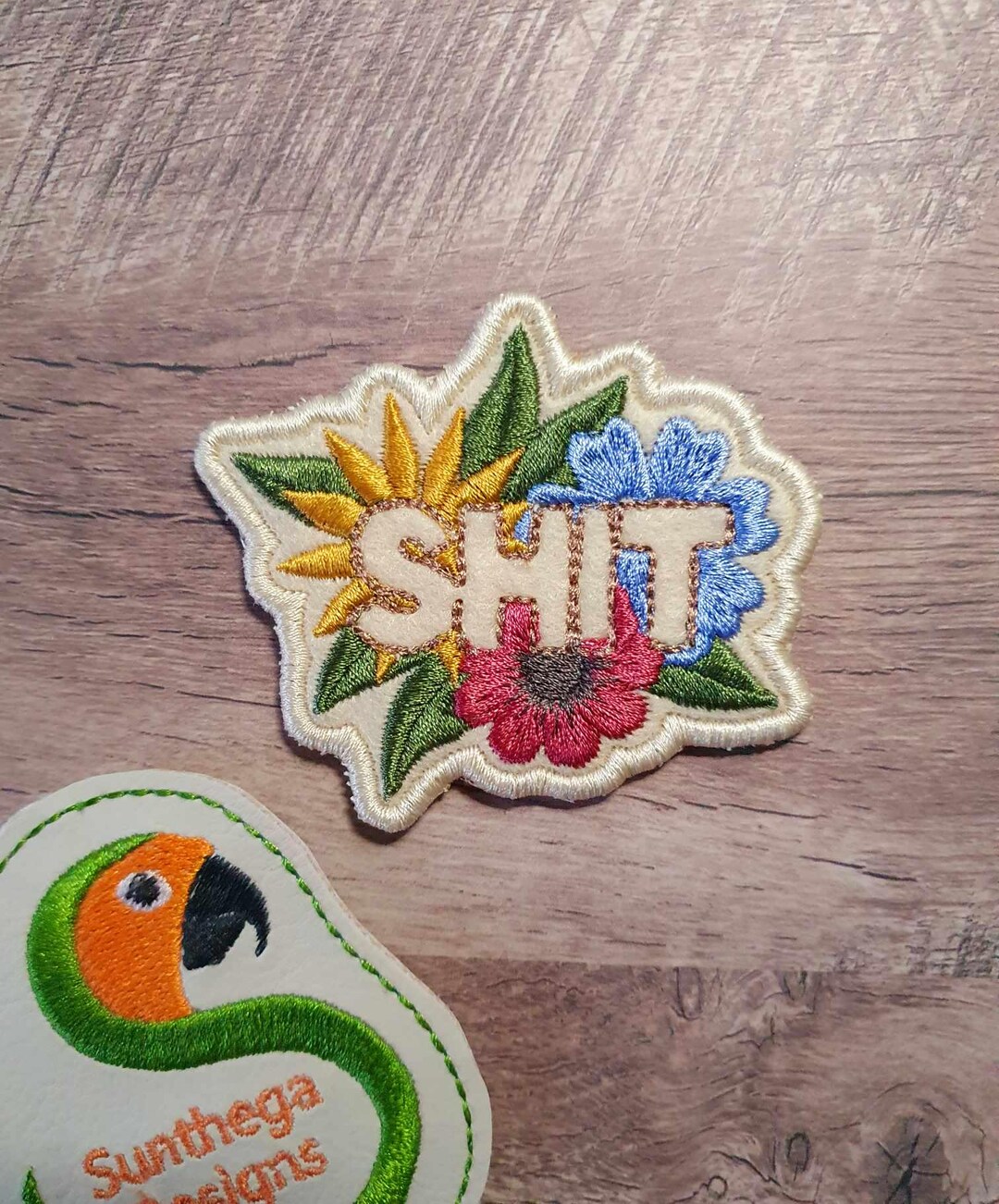 NF Floral Shit Patch or Badge 4 X 4 ITH DIGITAL File for Embroidery ...