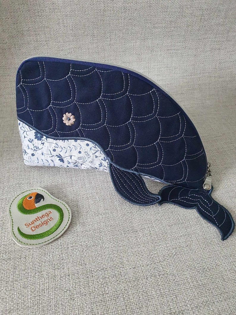 Whale Pouch 7 X 12 Panels ITH DIGITAL FILE for Embroidery Machines Only ...