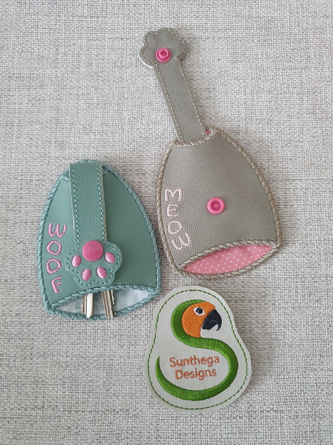 Key Sleeve Meow and Woof With Paw Tab 4 X 4 ITH DIGITAL FILE for ...