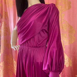 S 80s Crimson Statement One Shoulder Jumpsuit - Etsy