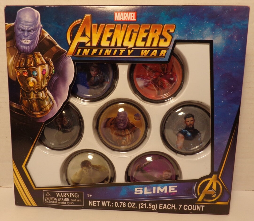 Marvel Avengers Infinity War 7 Piece Slime Set New "new Seal" - Etsy