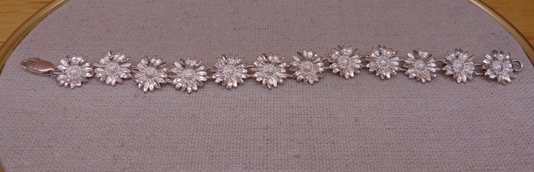 Vintage FLORET 925 SILVER BRACELET Clasp Bracelet 6.5" Long - Etsy