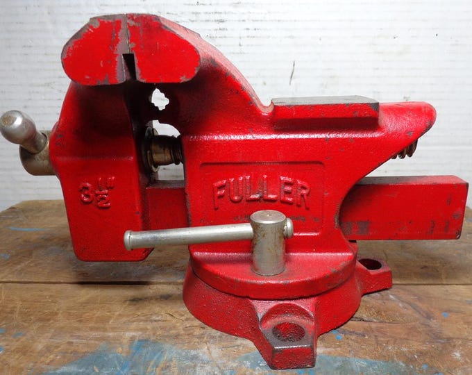 Vintage Fuller 3 1/2" Bench Vise With Swivel Base, Anvil, Horn and Pipe ...