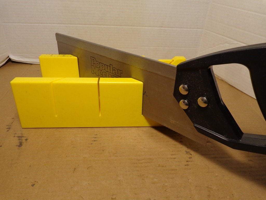 Vintage Popular Mechanics Miter Box With 14-in. Back Saw Kit No. 34479 ...