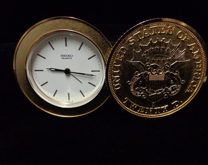 Seiko Gold Tone Quartz Alarm Clock United States of America Twenty ...
