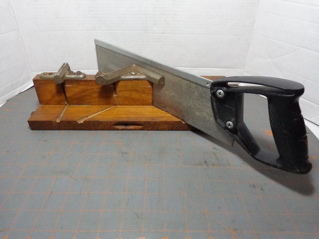 Vintage 14 Folding Solid Oak Folding Miter Box With a 14 Stanley Back ...