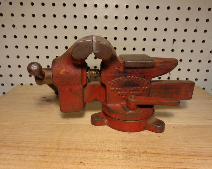 Vintage Littlestown Red No.112 Bench Vise With Swivel Base,anvil, Horn ...