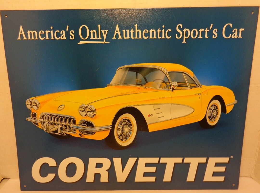 1958 Chevrolet Corvette Official GM TIN SIGN America's Only Authentic ...